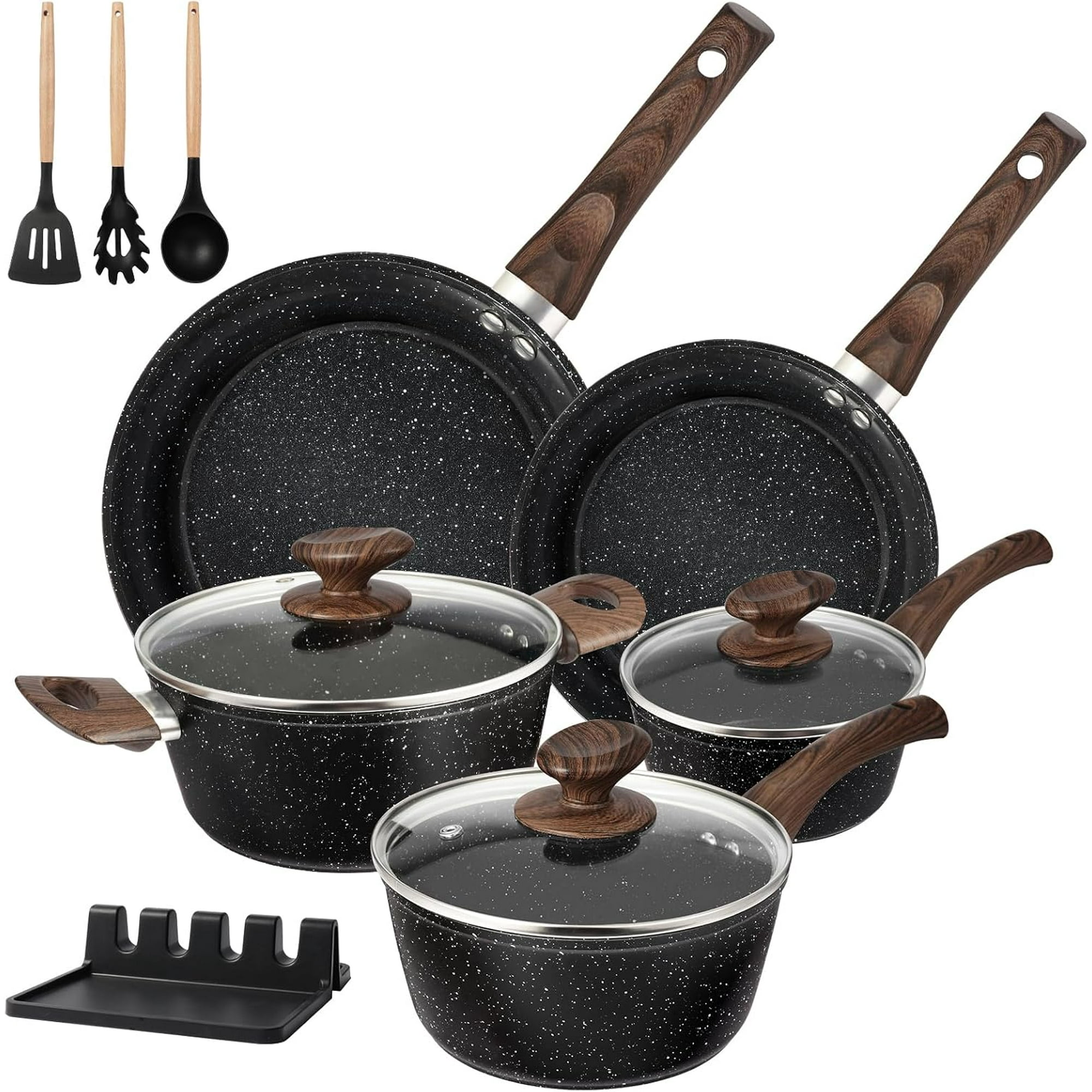 Click here for Unbranded Pots And Pans Set Non Stick  12 Piece Bl... prices