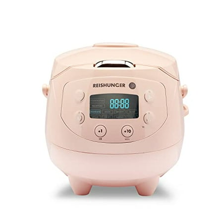 Reishunger Digital Mini Rice Cooker & Steamer, Pink with Keep-Warm ...