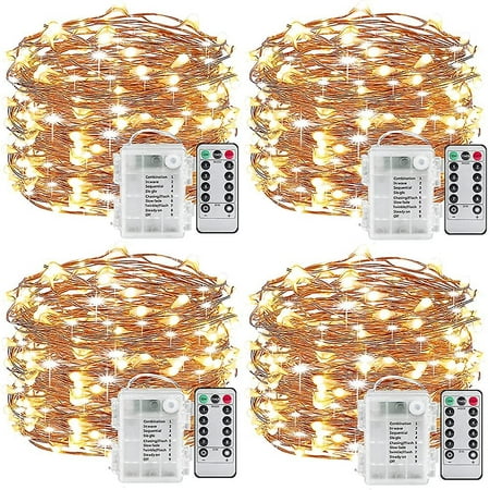 Battery-operated String Lights. 4 Pack 3 * Aa Battery Powered Copper ...