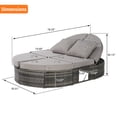 Harper & Bright Designs Outdoor Round Rattan Sunbed with Adjustable ...