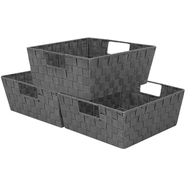 Whitmor Rattique® Storage Tote Baskets - Set of 3 - Black - Walmart.com