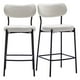 Duhome Boucle Fabric Bar Stools with Back Set of 2 Modern Counter ...