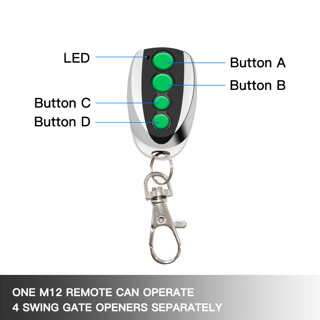 Buy TOPENS M12 Remote Control Transmitter Key Chain Keyfob 2 pcs Pack ...