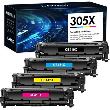 AAZTECH 4-Pack Compatible Toner Cartridge Replacement for HP 305X ...