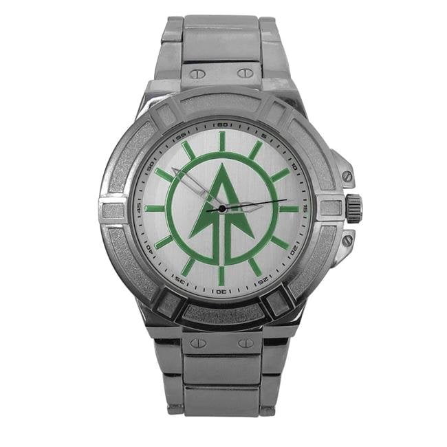 Green Arrow wtchgasymbol Green Arrow Symbol Watch with Metal Band ...