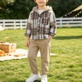 Boys 2 Piece Fall Outfits Kids Button Down Long Sleeve Hooded Jackets ...