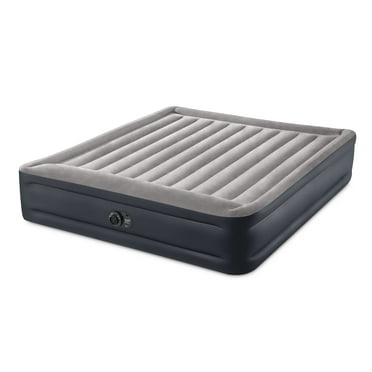 "Intex Queen Deluxe Dura-Beam Airbed | Inflatable Raised 18"" Mattress with Built-in Pump ...