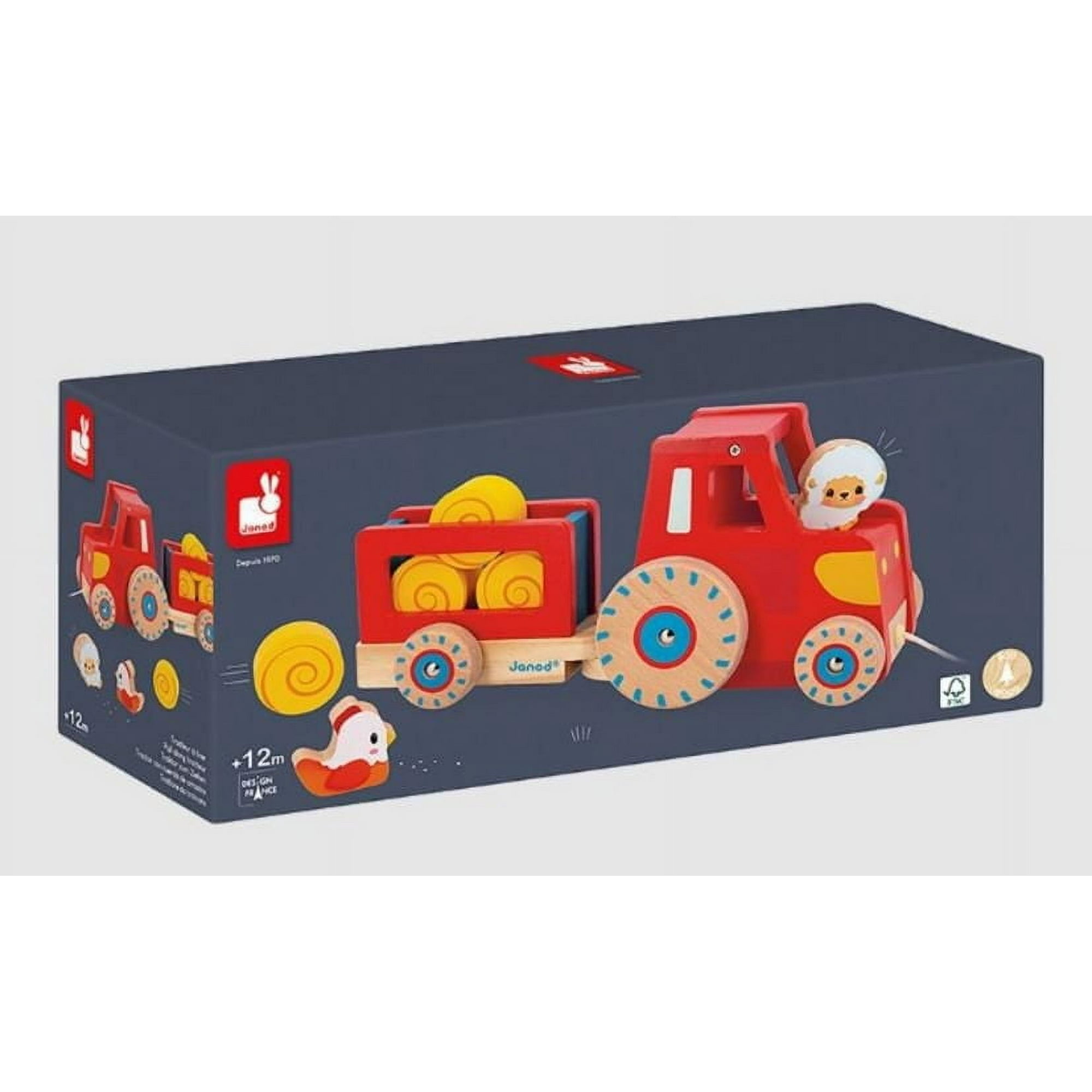 Click here for Janod - Farm: Pull Along Tractor - Wood Toy - 12 M... prices