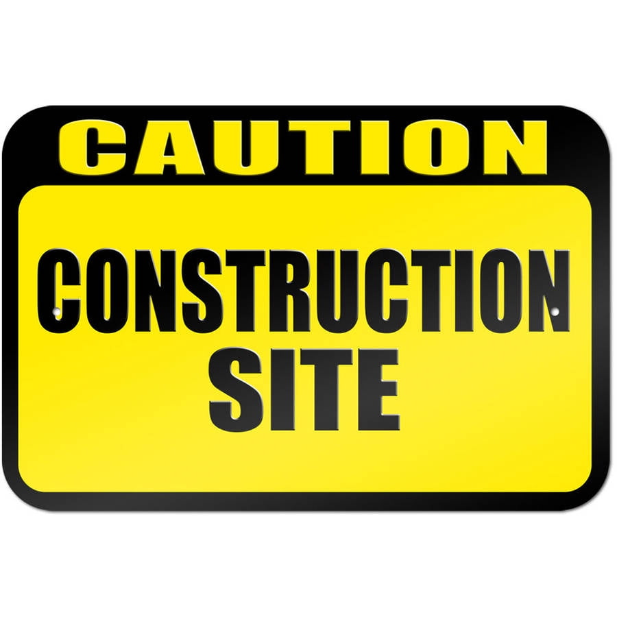 Caution Construction Site Sign - Walmart.com