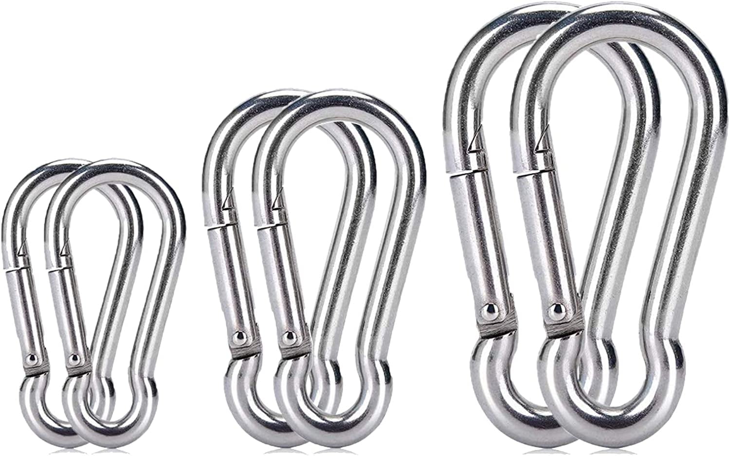 Carabiner Clip Spring Snap Hook,M4,M6,M8 304 Stainless Steel Heavy Duty ...