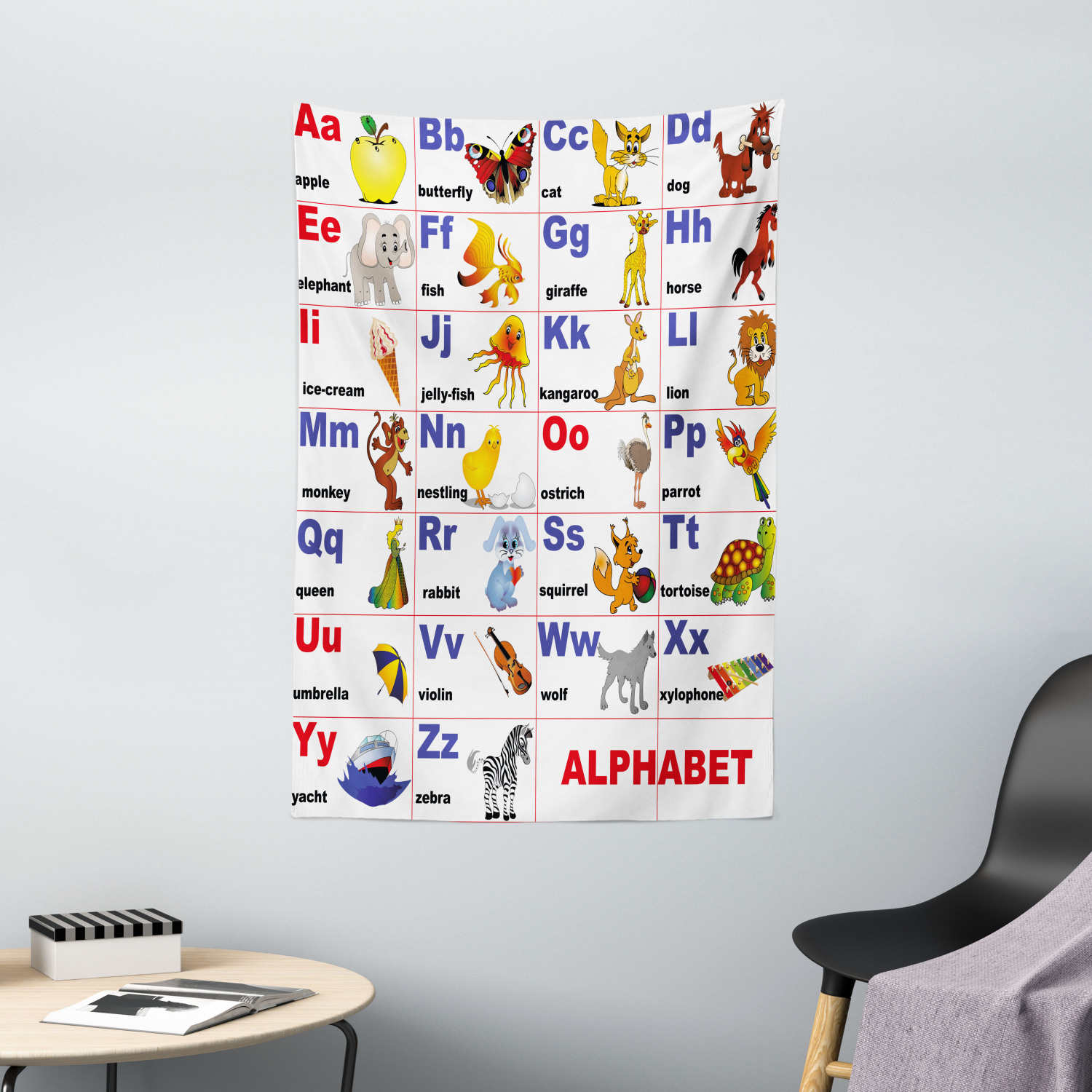 Educational Tapestry, Animals Placed on Letter of the Alphabet Teacher ...