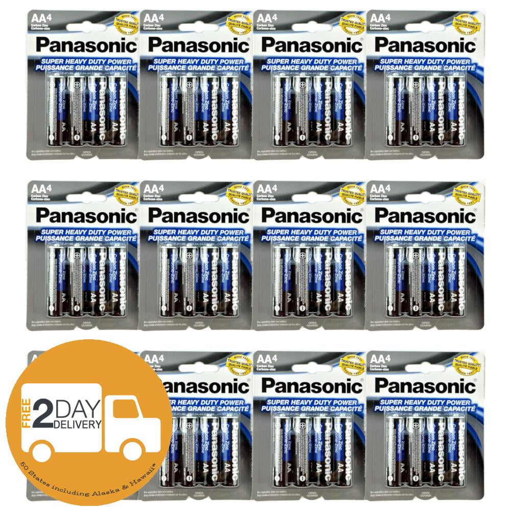 48 PCS Panasonic AA Batteries Super Heavy Duty Power Carbon Zinc Double A Battery 1.5v - Walmart ...