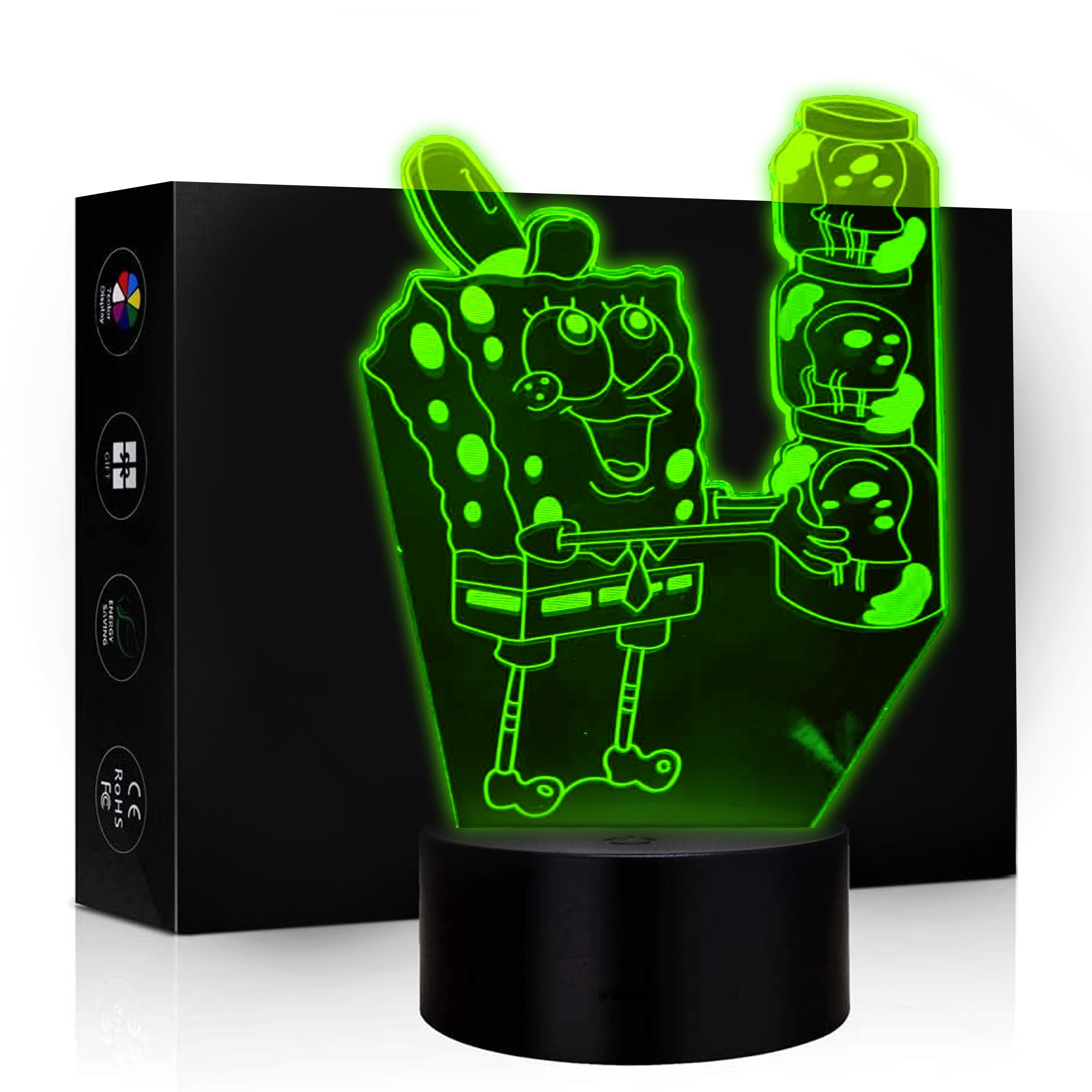 Yellow Sea Sponge & Jellyfish Character LED Acrylic Light Color ...