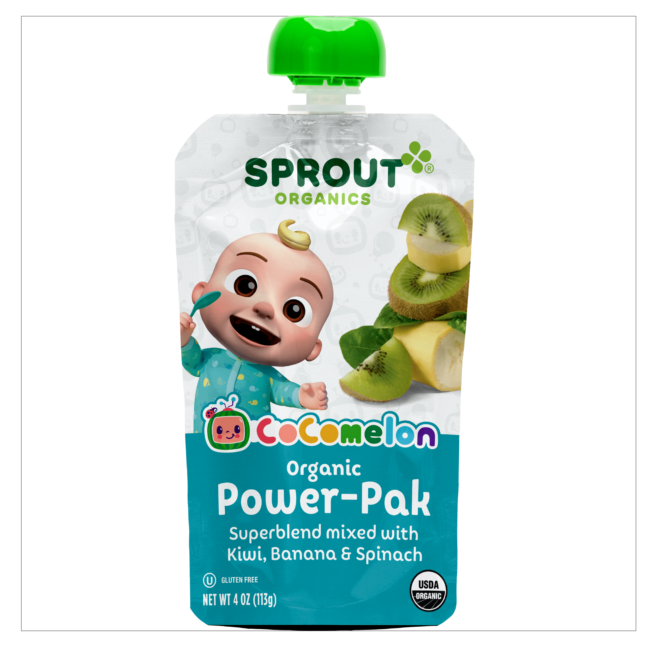 CoComelon Sprout Power Pak Organic Toddler Food Pouches, Kiwi with ...