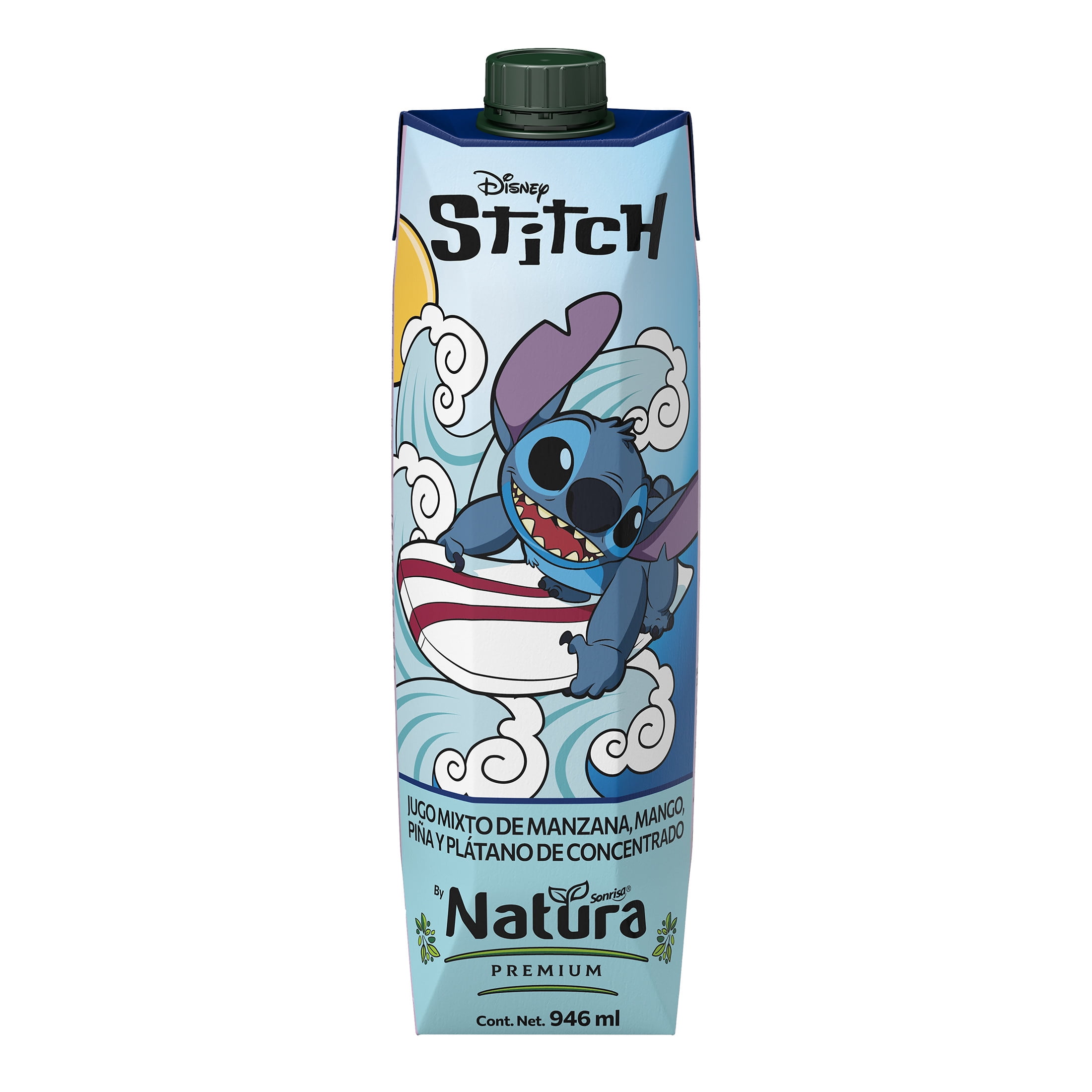 Jugo mixto Natura Premium Disney Stitch de manzana mango piña y plátano ...