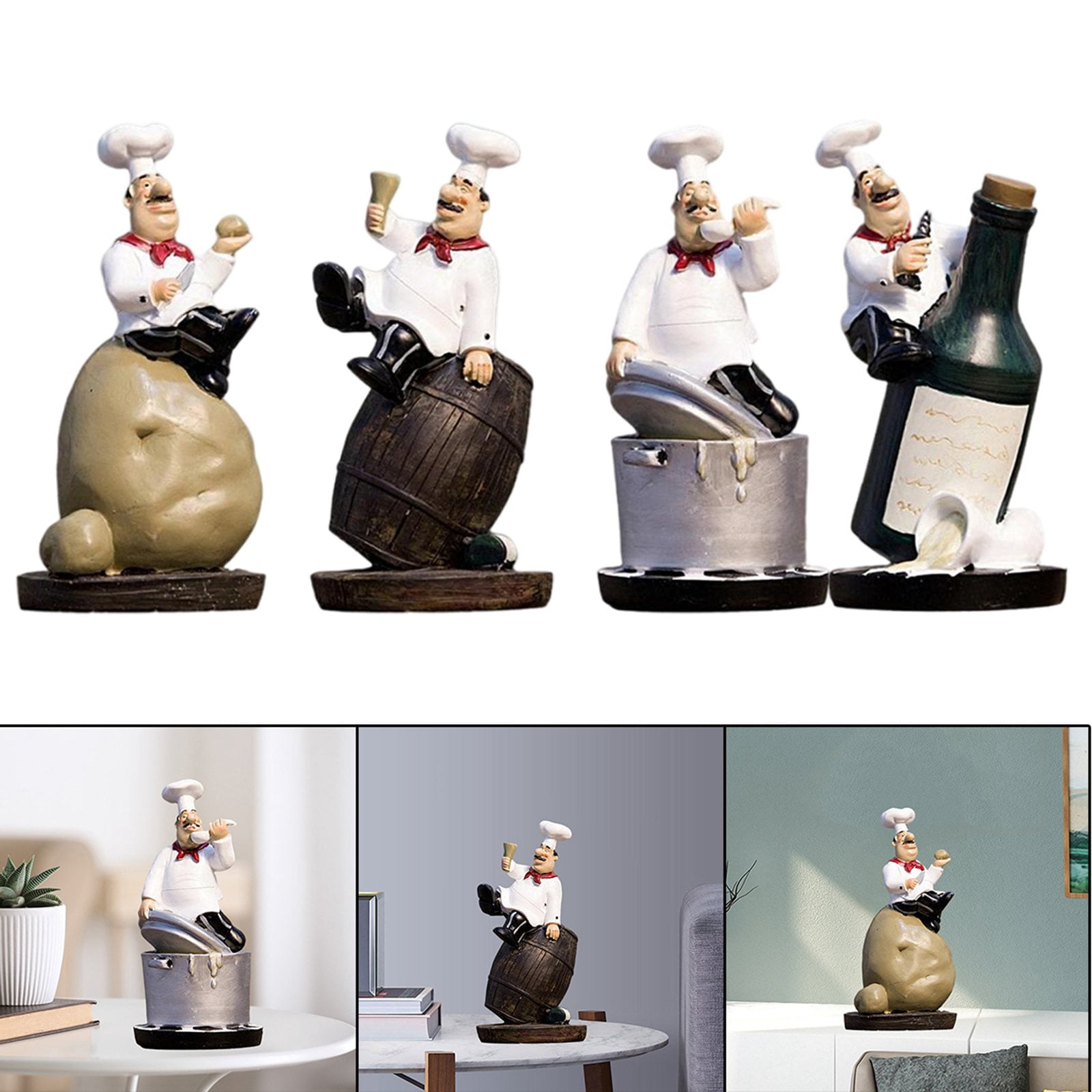 Figurilla de Chef perfecl 4 X Estatua decoración para hogar 9.3x9x18.3cm | Bodega Aurrera en línea