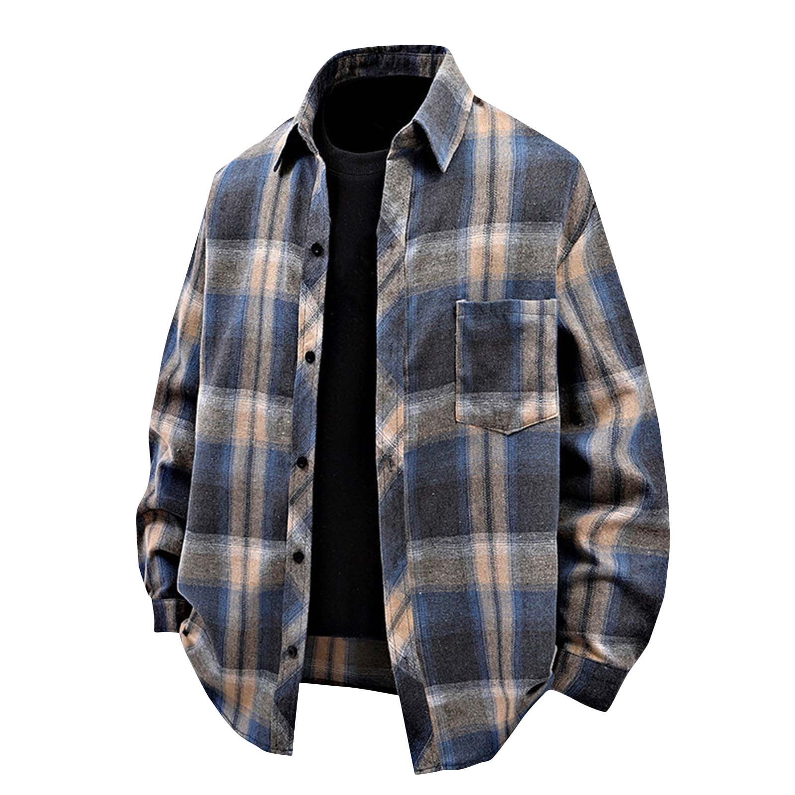 Click here for Peorpel Mens Regular Fit Long Sleeve Plaid Flannel... prices