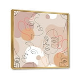 Designart Abstract Woman Portraits One Line Canvas Wall Art - Walmart.com