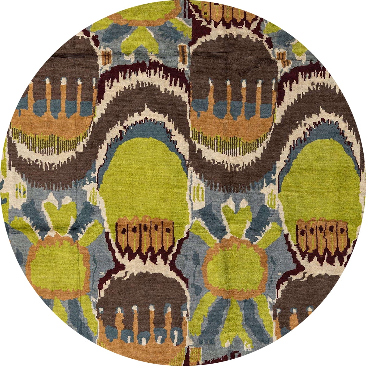 Ahgly Company Indoor Round Abstract Copper Green Abstract Area Rugs, 6 ...