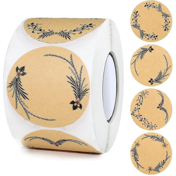 500 Pieces Kraft Paper Stickers, Self-adhesive Labels 5 Cm, Jam Jar ...