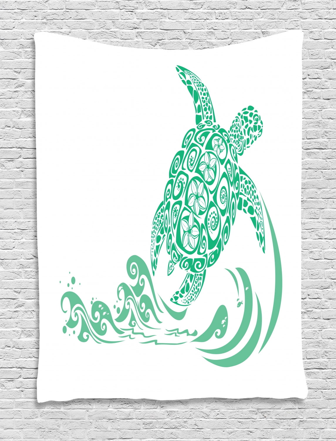 Turtle Tapestry, Tortoise Pattern with Ornate Geometric Desgins Cartoon ...