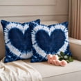 Blue Love Heart Outdoor Pillow Covers 24"x24" Set of 2,Waterproof Throw ...
