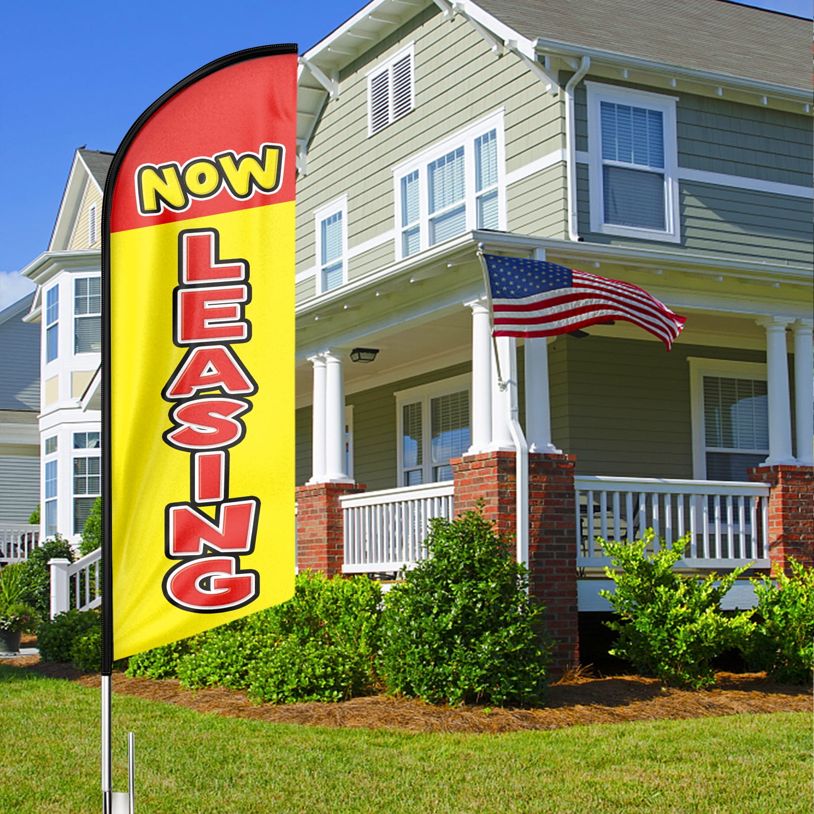 Now Leasing Sign Feather Flag ,8FT Now Leasing outdoor advertising flag ...
