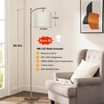 60" Floor Lamp with Remote Control and Stepless Dimmable Bulb, Colors ...
