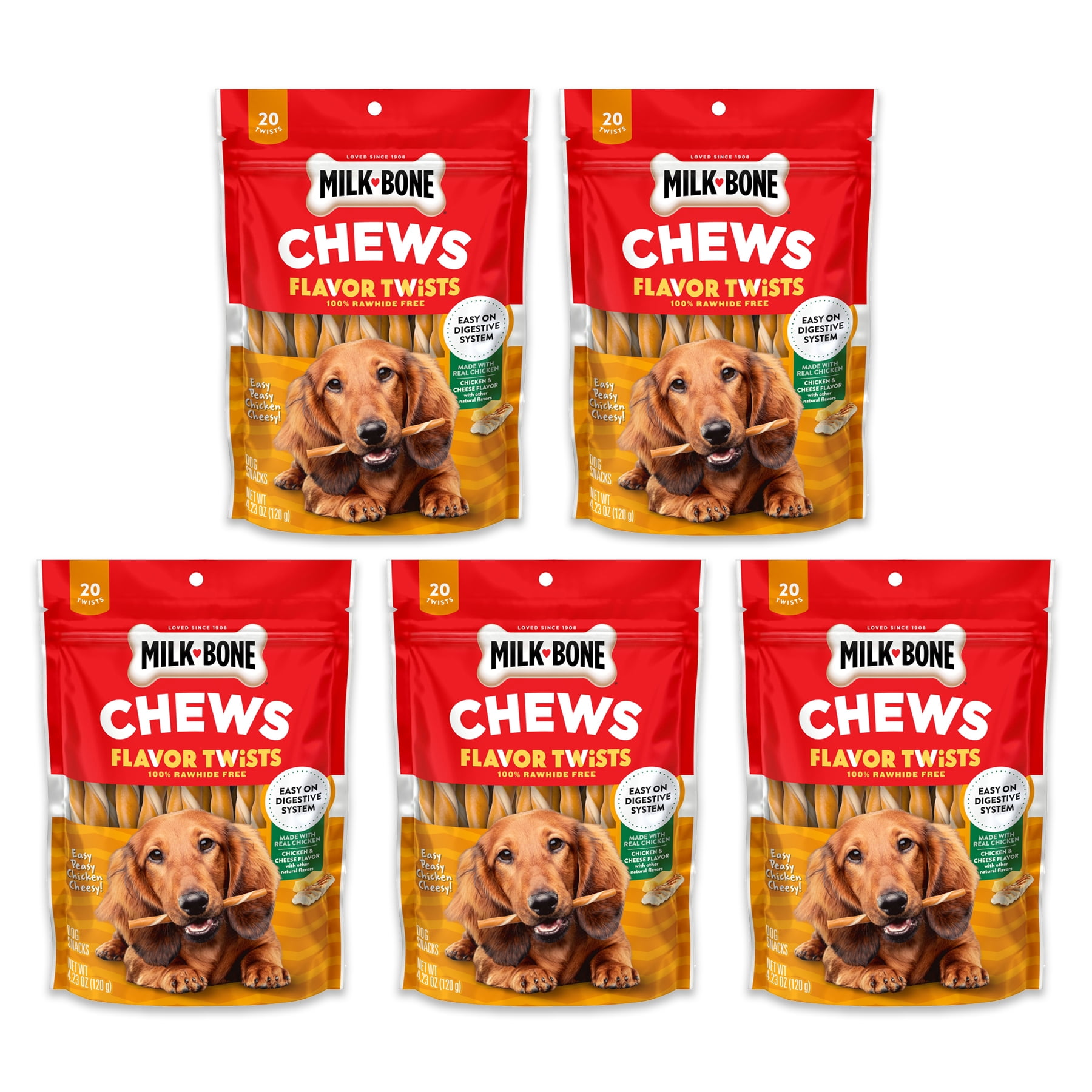 Milk-Bone Easy Peasy Chicken Cheesy Flavor Twists, Rawhide