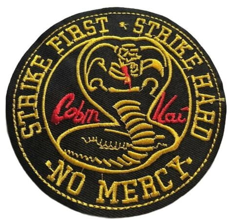 Karate Kid Cobra Kai Strike First Strike Hard 4" Diameter Embroidered ...