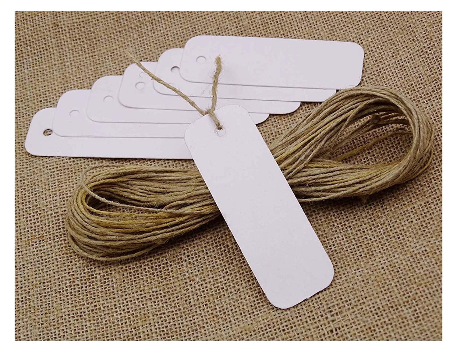 100 PCS Rectangular Shape White Card PaperGift Tags Bonbonniere Wedding ...