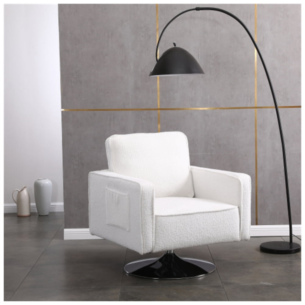Teddy Swivel Accent Chair, Modern Upholstered Backrest Sofa Chair, 360 ...