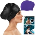 Big Head Swim Cap For Women With Long Hair High Elasticity Plus Size ...
