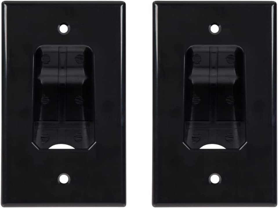 Buyer’s Point Single Gang Pass Through Wall Plate (Black) (2 Pack ...