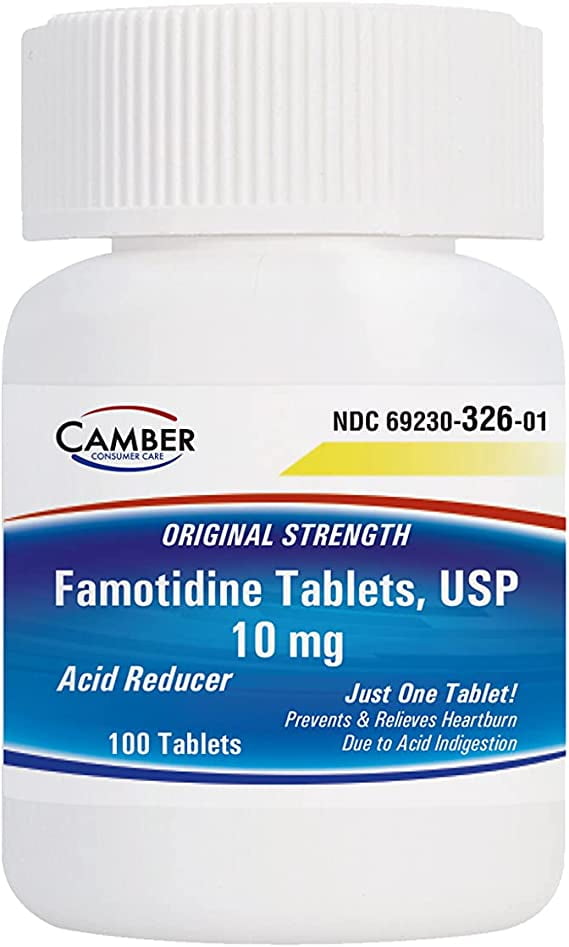 Camber Consumer Care Famotidine 10 mg Tablets, Acid Relief Tablets, 100 ...