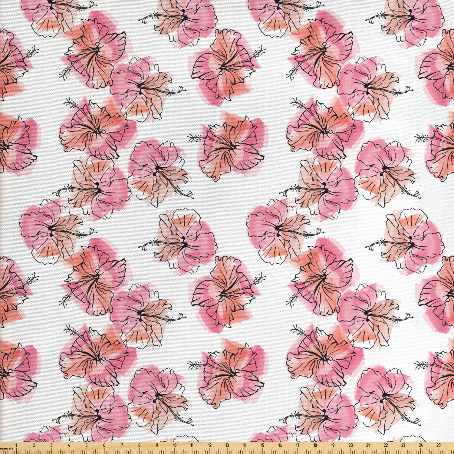 Floral Sofa Upholstery Fabric by the Yard, Exotic Graphic Layout of ...