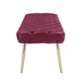 Nicole Miller Asinine Velvet Bench Diamond Button Tufted Metal Round ...