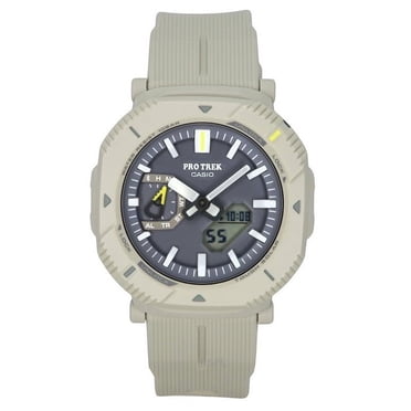 Casio Men's Pro Trek Triple-Sensor Solar Powered Cloth Strap Watch ...