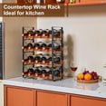 Wine Rack Freestanding Floo, Wooden & Metal Wine Bottle Holder, 4 Tier ...