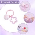 10Pcs 10 Colors Star with Round Alloy & Villus Keychains with Resin ...
