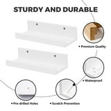 Muzilife, Set of 2 White Wooden Floating Shelves, 12 inch - Walmart.com