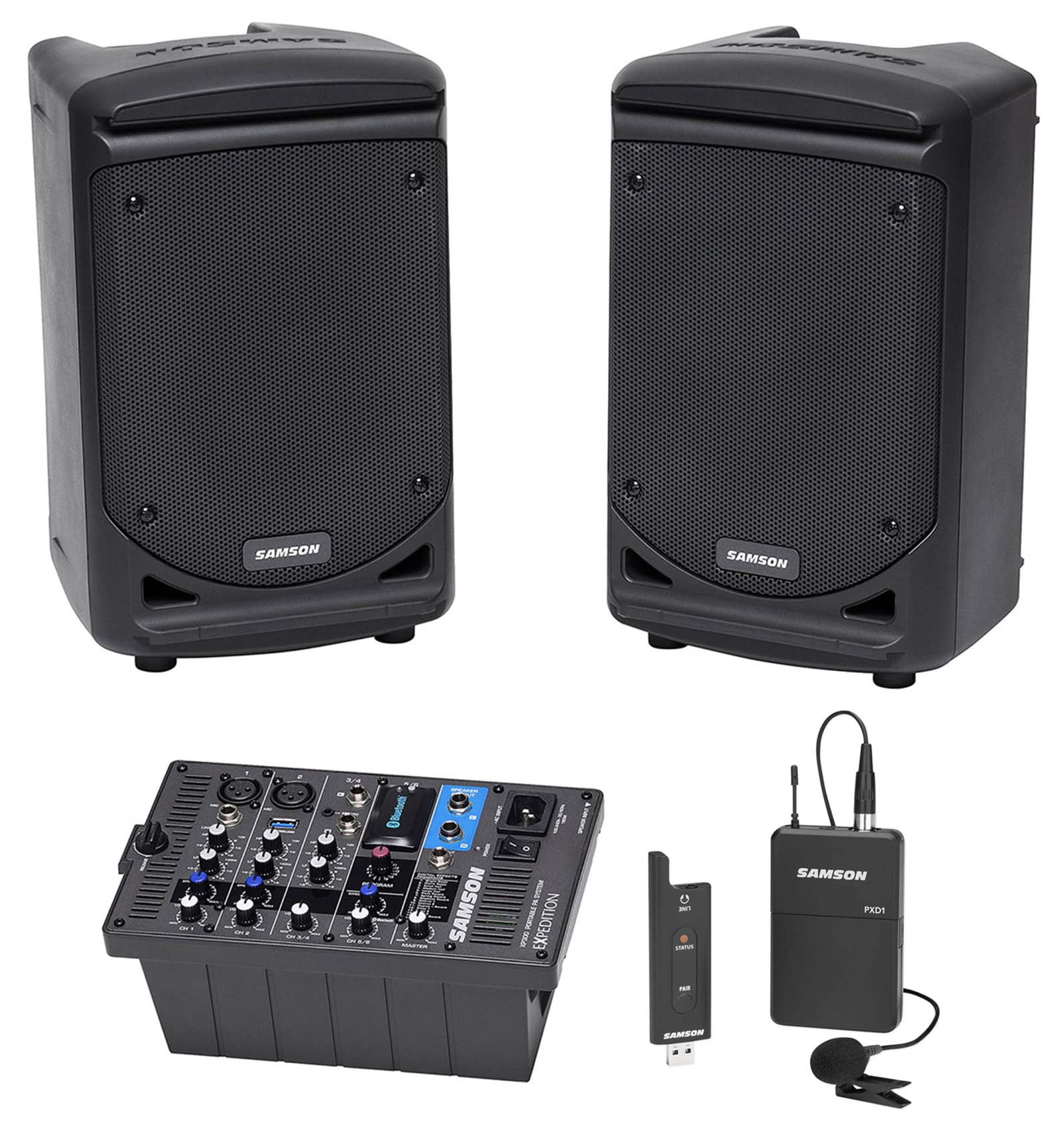 Samson Expedition XP300 300w 6" Portable PA System wBluetooth+Mixer ...