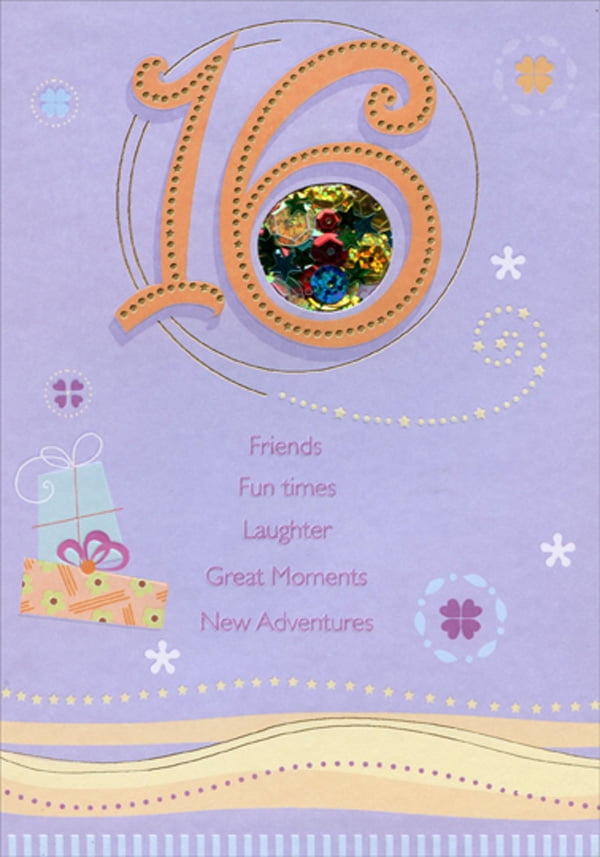 Designer Greetings Friends Fun Times Laughter Sequin Filled Die Cut ...