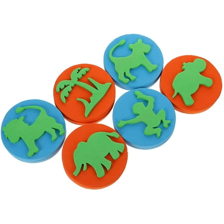 HTCM 6pcs Kids Stamps Animal Paint Stamps Drawing EVA Stamps Crafts ...