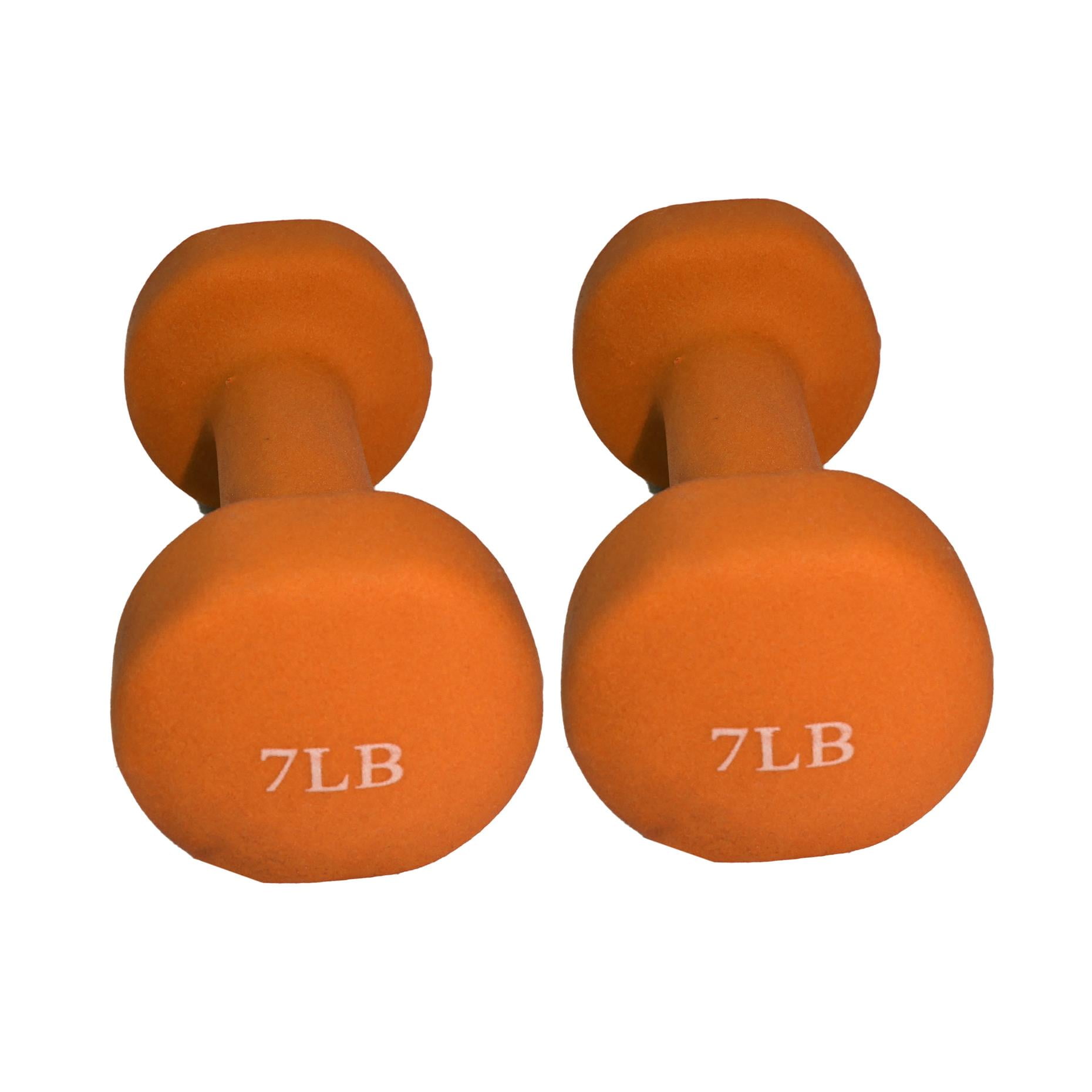 ALEKO MDB7 Non-Slip Hexagonal Shaped Free Weight Dumbbells - 7 lbs ...