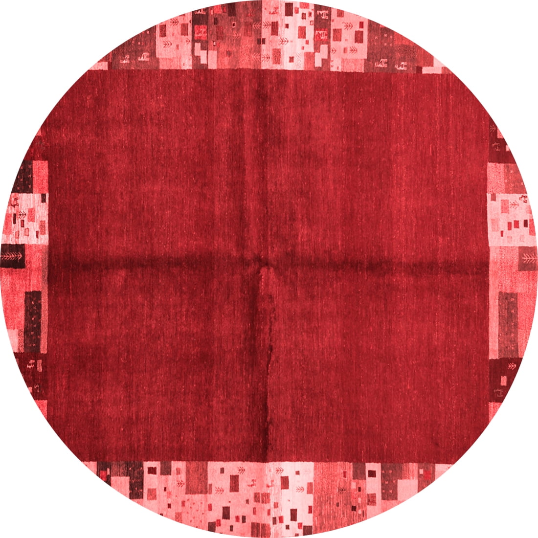 Ahgly Company Indoor Round Abstract Red Contemporary Area Rugs, 5 ...