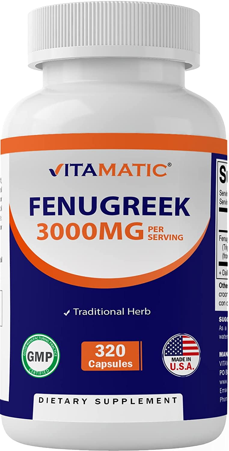 Vitamatic Fenugreek Capsules Extra Strength 3000 mg per Serving ...