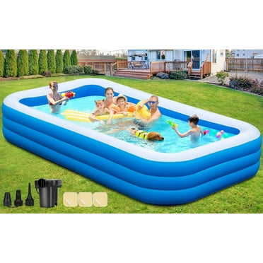 Round Inflatable Pool with Air Pump “88 x 85 x 21” Above Ground Pool ...