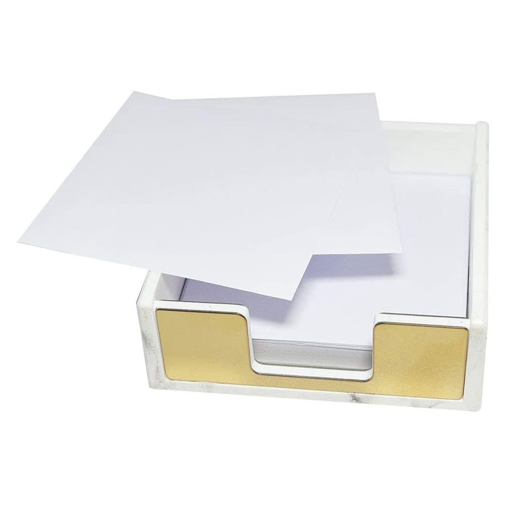 Buy Sticky Notes Pad Holder Memo Dispensers Rose Gold with Marble White ...
