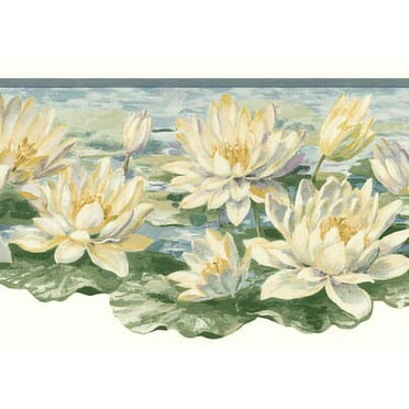 877704 Scalloped Edge Floral Satin Wallpaper Border 978b05164 - 6 ...